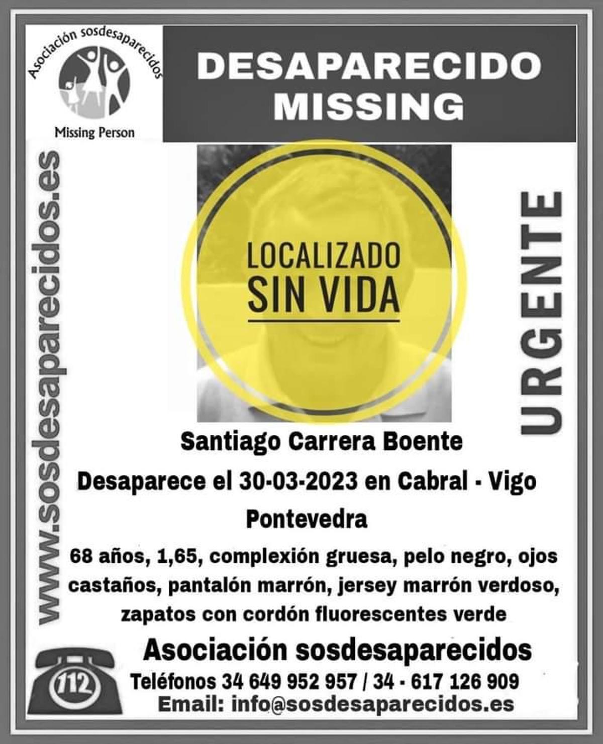 DESAPARECIDO VIGO Localizan El Cuerpo Sin Vida De Santiago Carrera El DESAPARECIDO VIGO Localizan El Cuerpo Sin Vida De Santiago Carrera El