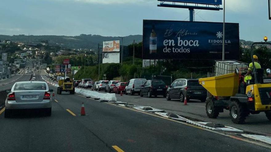 Los trabajos para la humanización de la avenida de Madrid provocan retenciones en horas punta