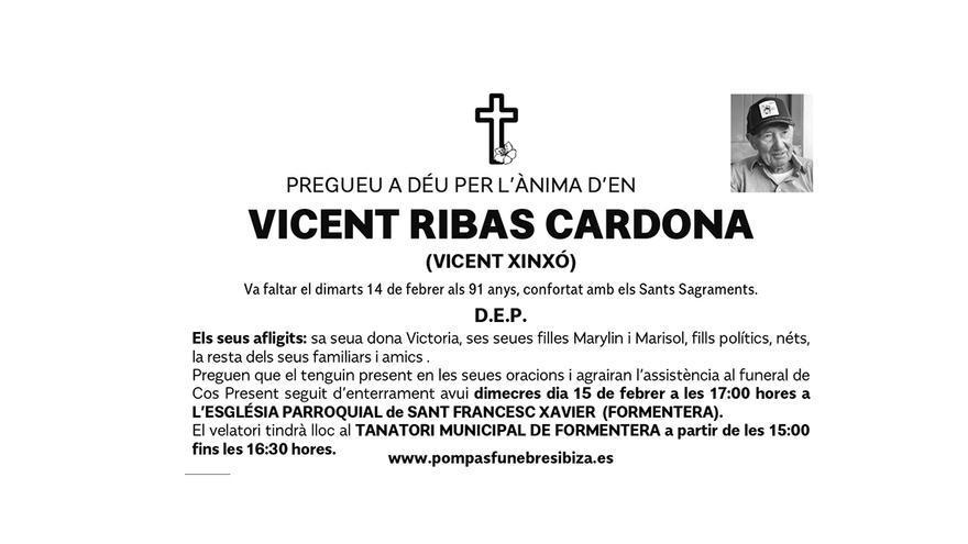 Esquela de don Vicente Ribas Cardona - Diario de Ibiza