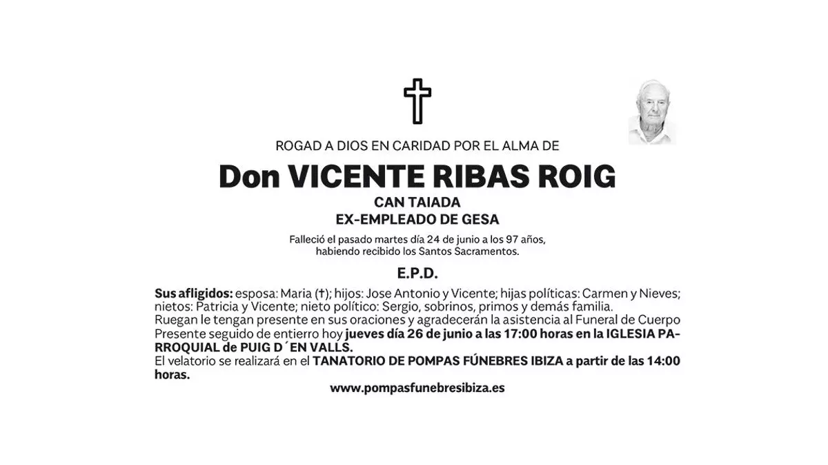 Esquelas y necrológicas de Ibiza - Diario de Ibiza