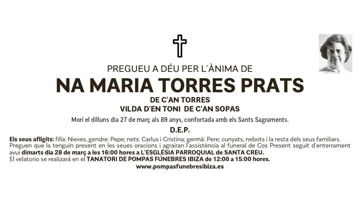 Esquela María Torres Prats