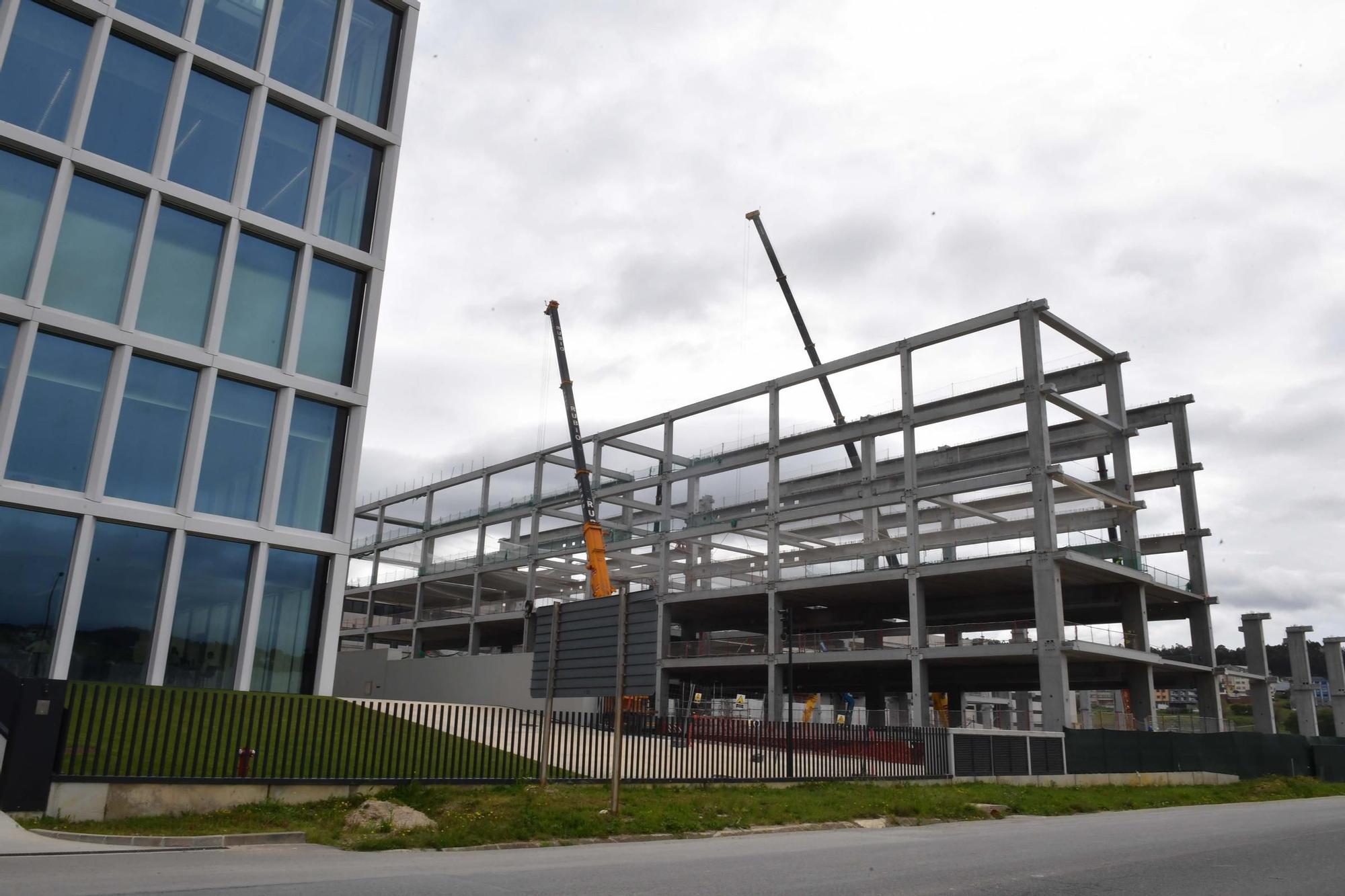 Obras del nuevo edificio de Inditex en Arteixo, en A Coruña