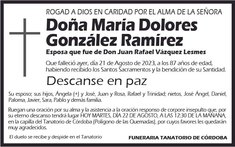 María Dolores González Ramírez - Diario Córdoba