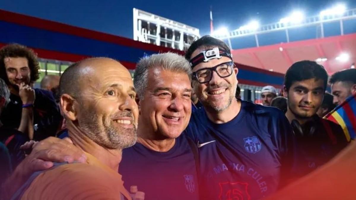 Laporta inaugura la 'marxa culer' en otro acto del 125 aniversario