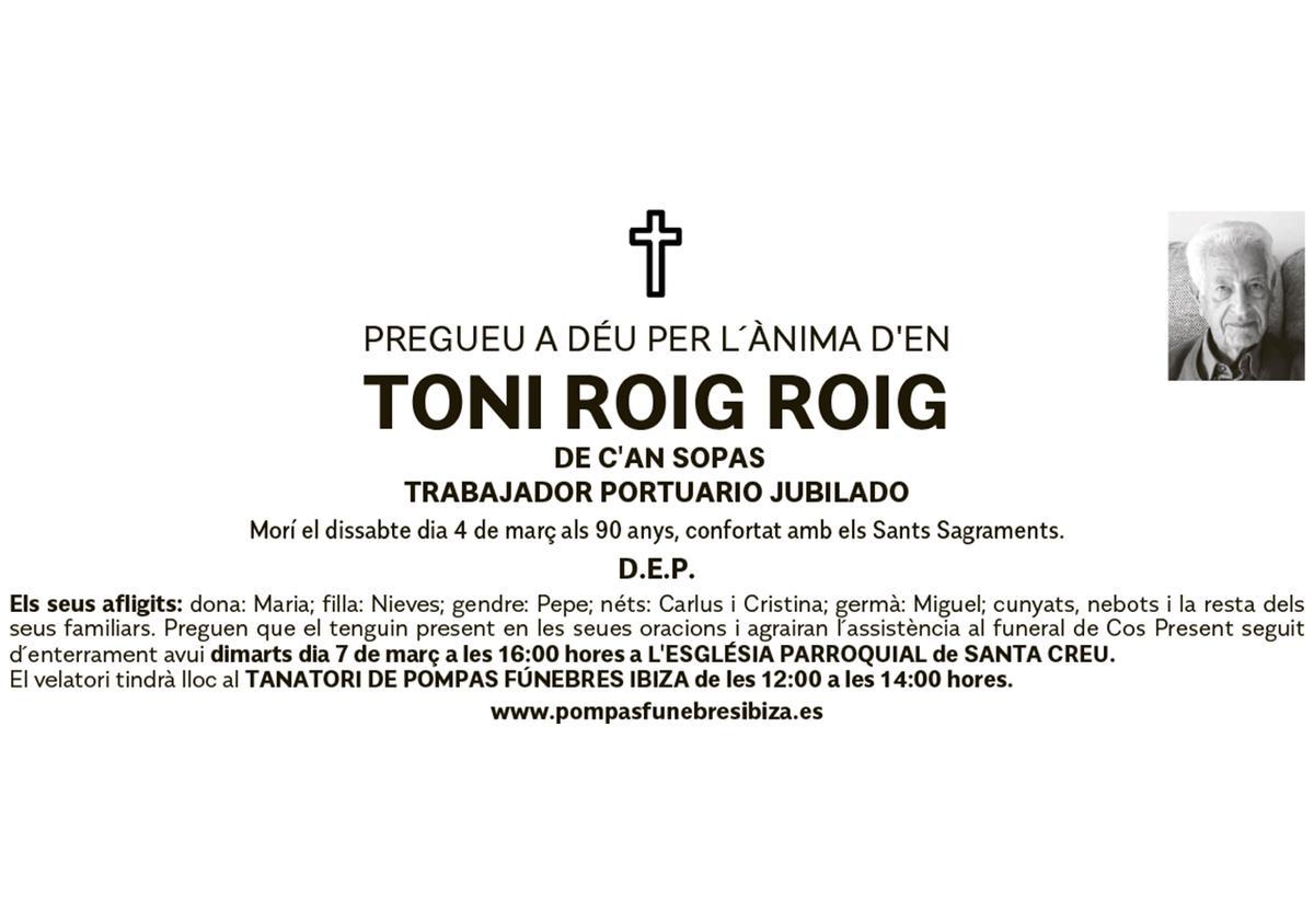 Esquela Toni Roig Roig