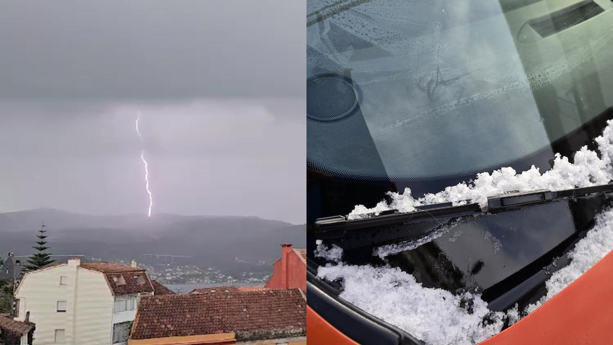 La borrasca Ivo deja granizo y rayos en Vigo