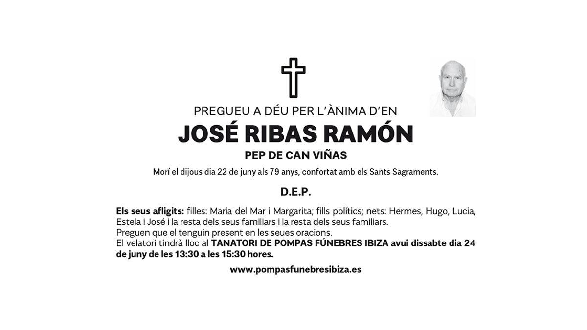 Esquela de don José Ribas Ramón - Diario de Ibiza