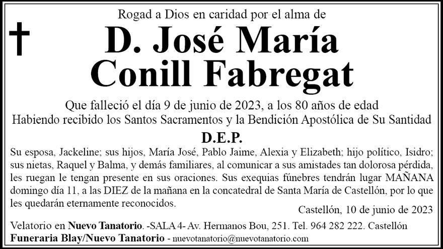 D. José María Conill Fabregat - El Periódico Mediterráneo