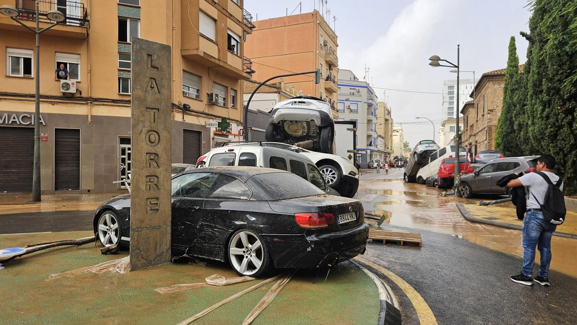 Las imágenes del terror en el barrio de La Torre de València