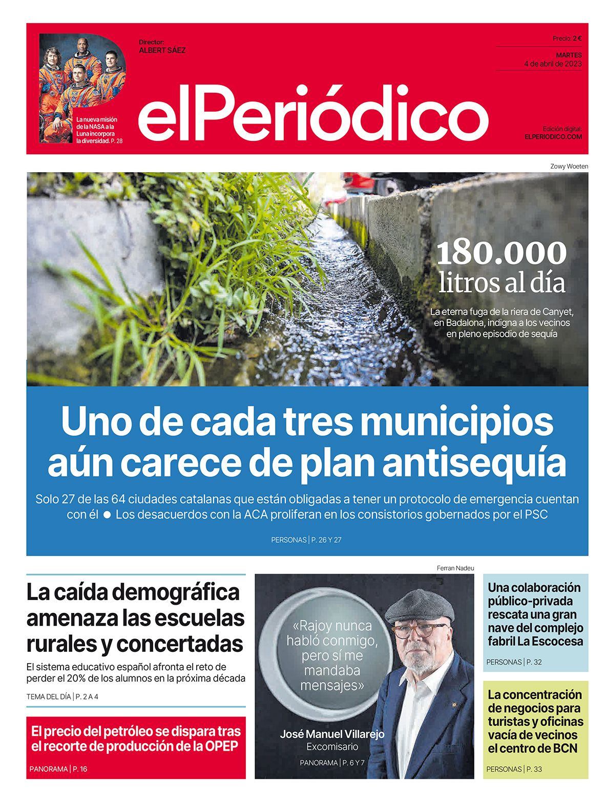 La portada de EL PERIÓDICO del 4 de abril de 2023