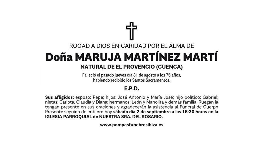 Esquela de doña Maruja Martínez Martí - Diario de Ibiza