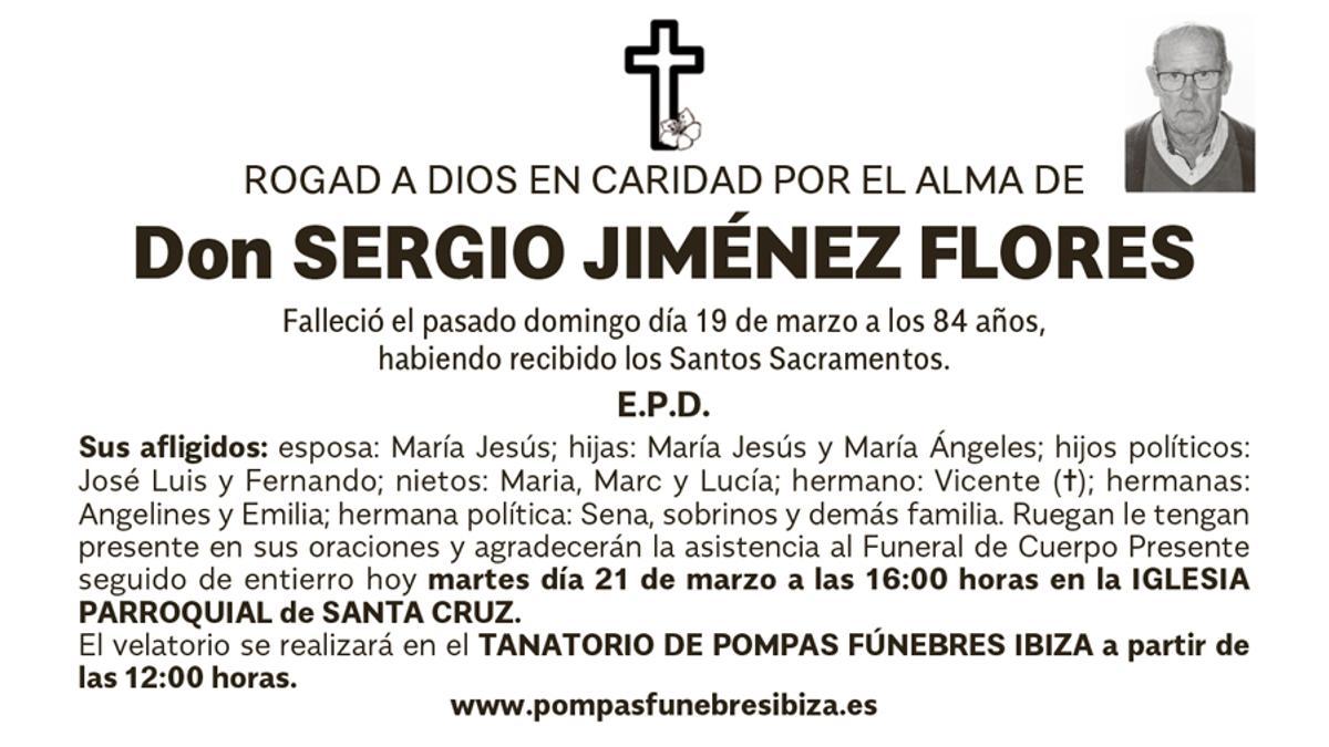 Esquela Sergio Jiménez Flores - Diario de Ibiza