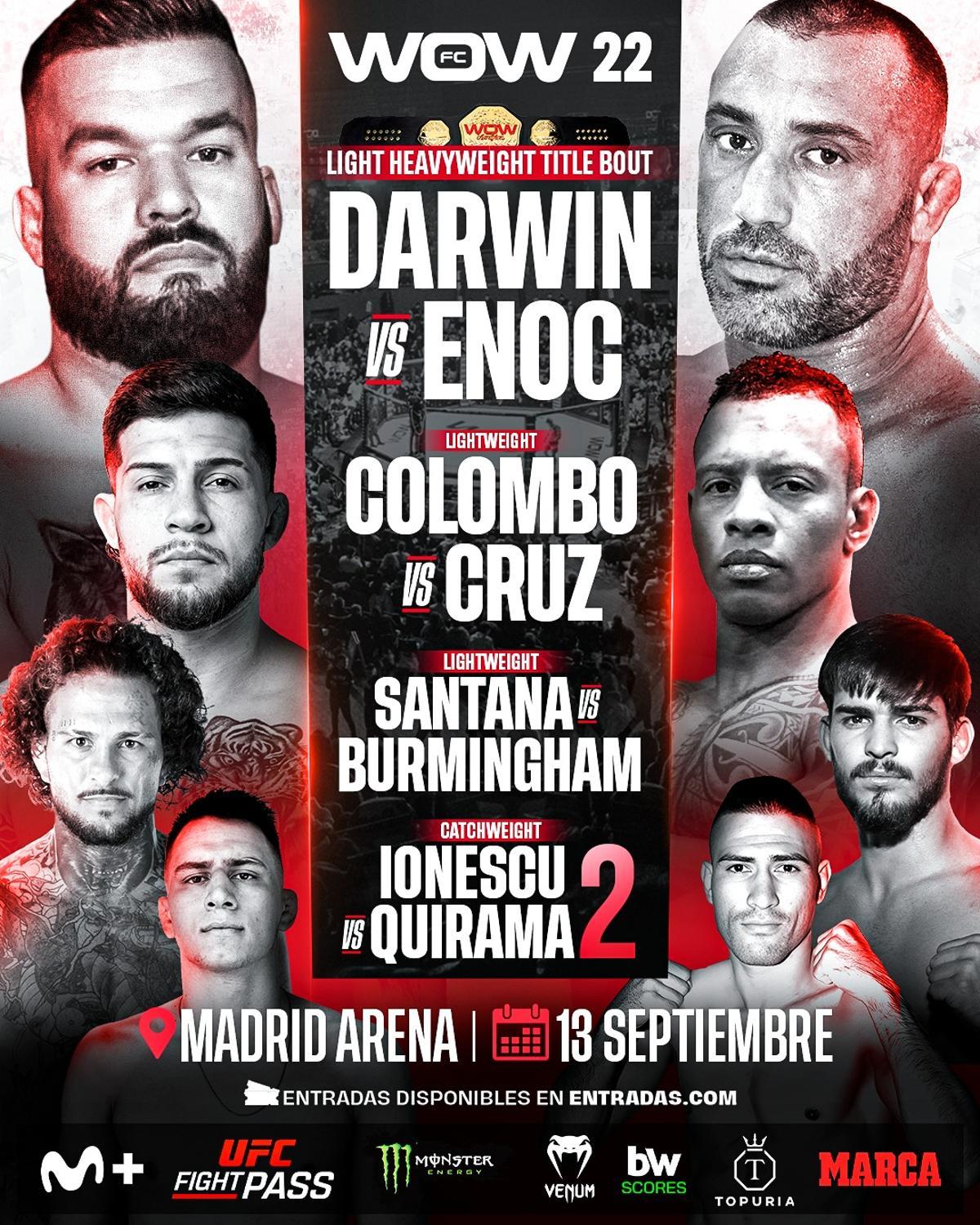 WOW 22 pone en juego su primer cinturón pesado entre Darwin Rodríguez y ...