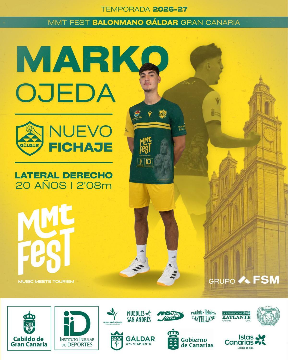 El MMT Fest Balonmano Gáldar ficha a Marko Ojeda y recupera talento ...