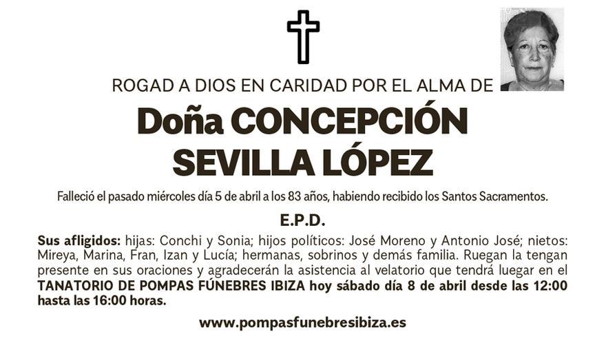 Esquela Concepción Sevilla López - Diario de Ibiza