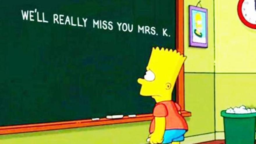 Bart Simpson dice adiós a Marcia Wallace: "Te echaremos de menos Srta. K"