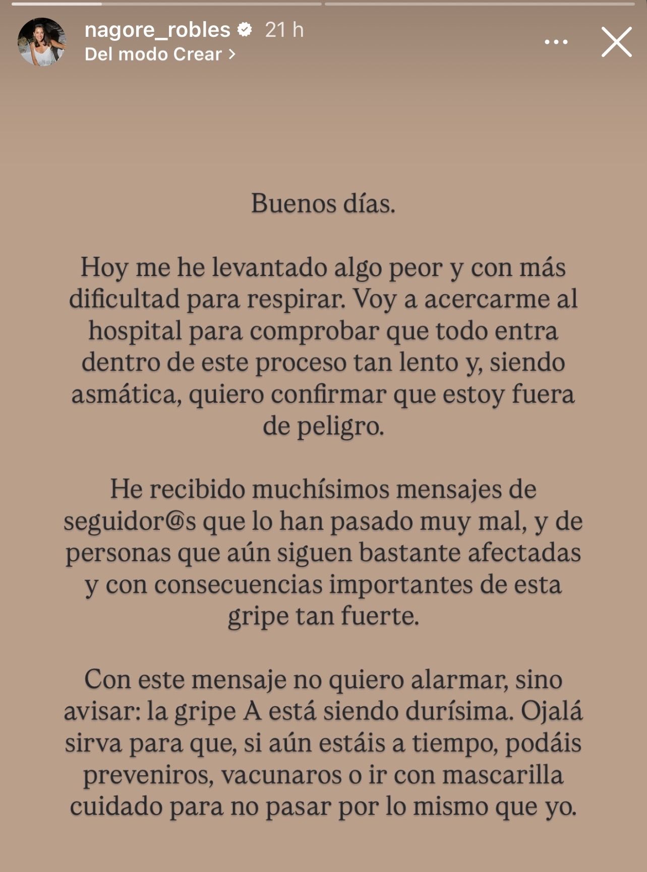 NAGORE ROBLES ENFERMEDAD GRIPE A | El inicio de año más complicado para ...