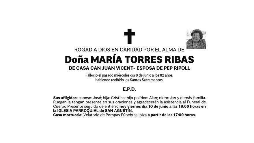 Esquela María Torres Ribas - Diario de Ibiza