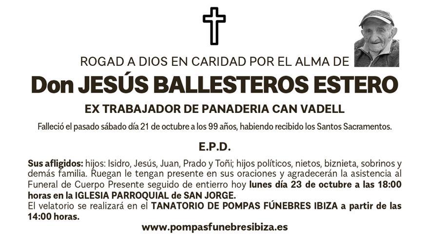 Esquela Jesús Ballesteros Estero - Diario de Ibiza