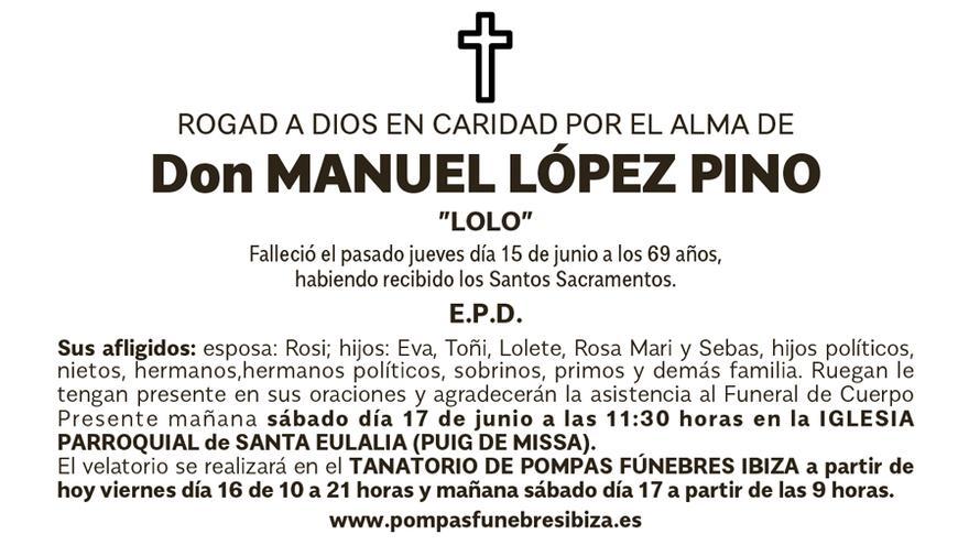 Esquela Manuel López Pino - Diario de Ibiza