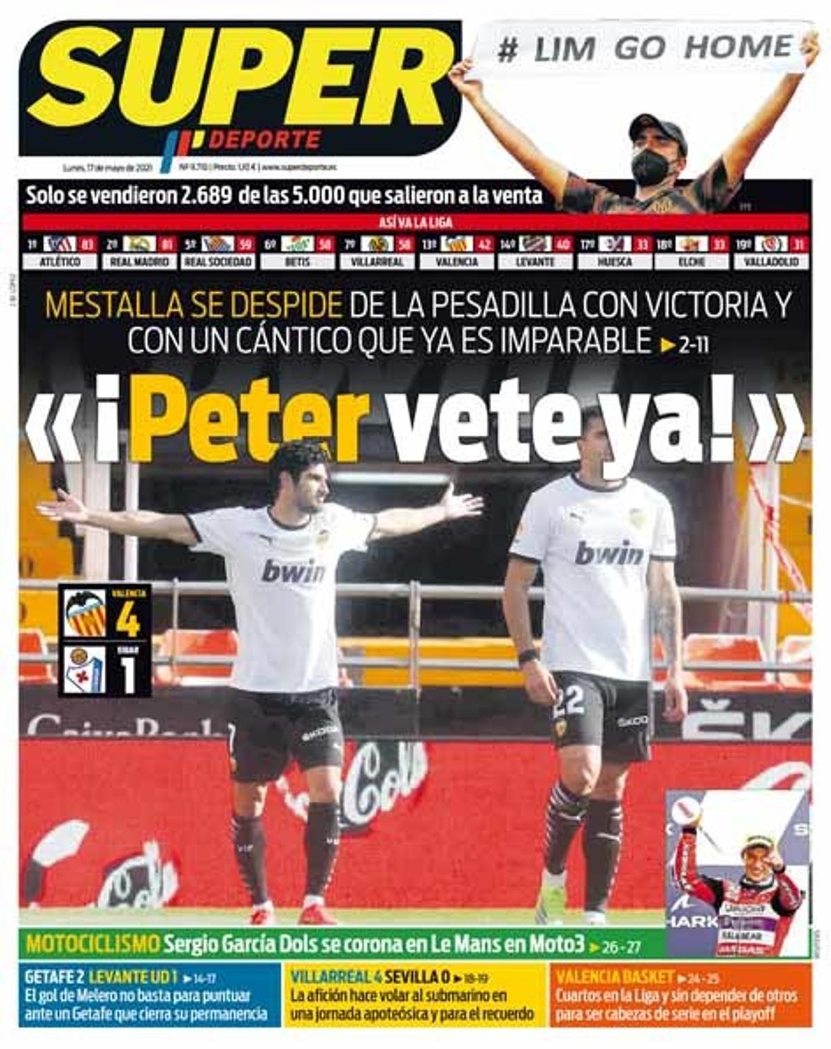 La portada de SUPER del lunes