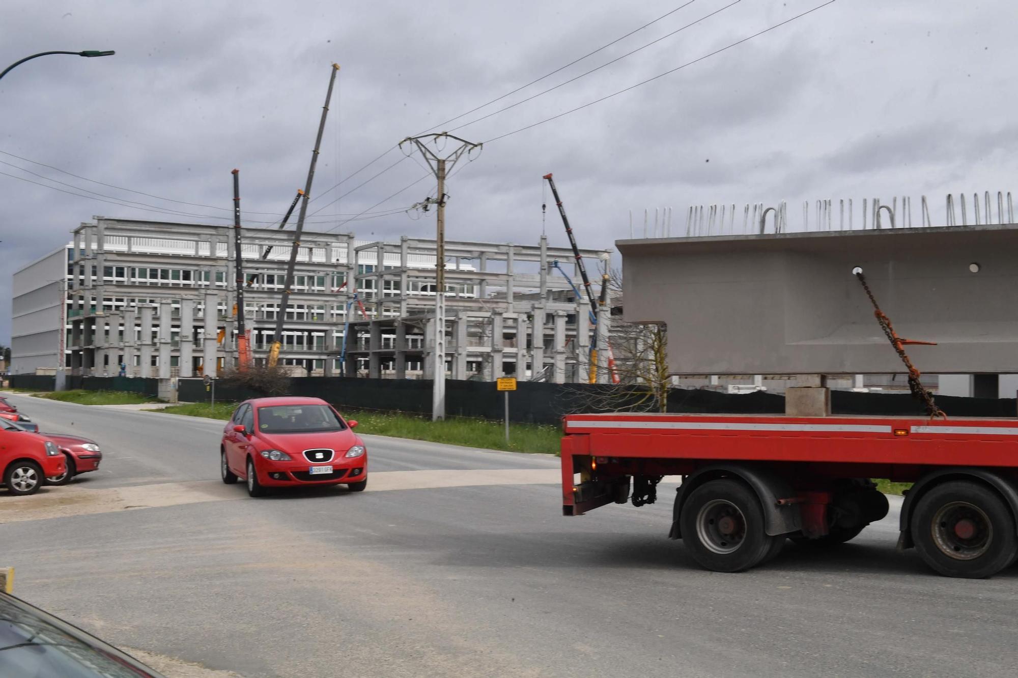 Obras del nuevo edificio de Inditex en Arteixo, en A Coruña