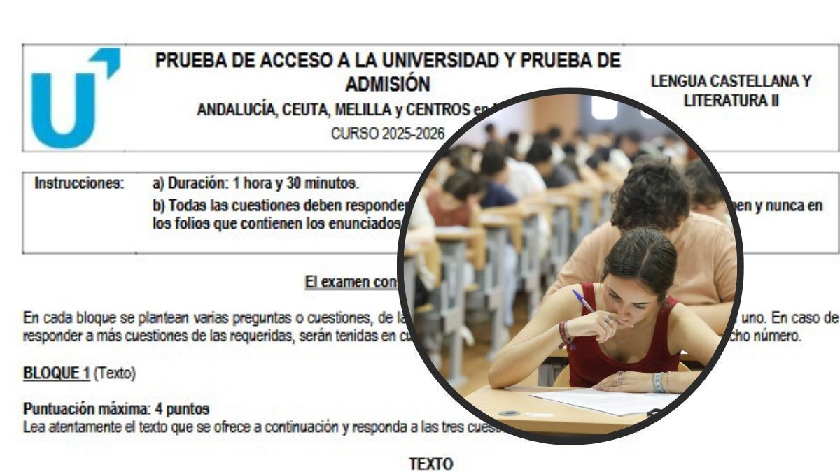 Este es el examen de Lengua Castellana y Literatura de la PAU 2026 en ...