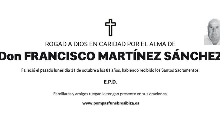 Esquela Francisco Martínez Sánchez - Diario de Ibiza