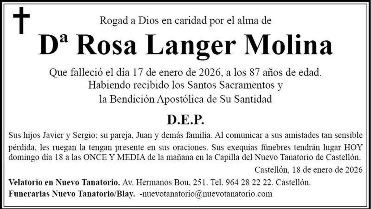 Dª Rosa Langer Molina