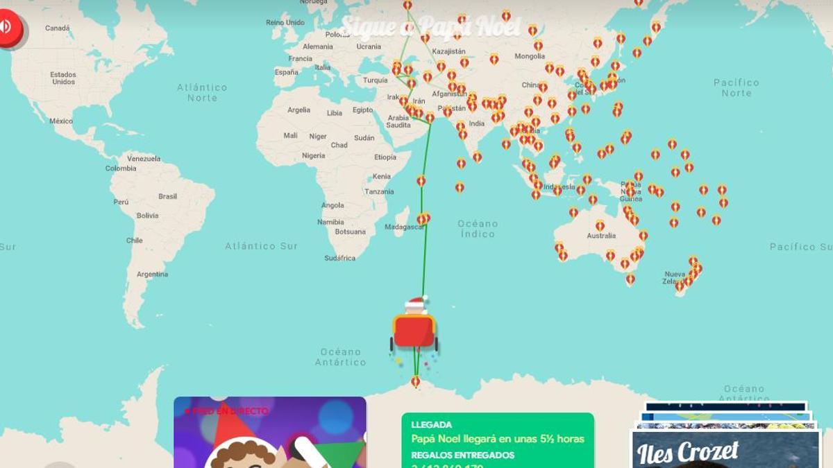 Santa Tracker: sigue el recorrido del trineo de Papá Noel en directo