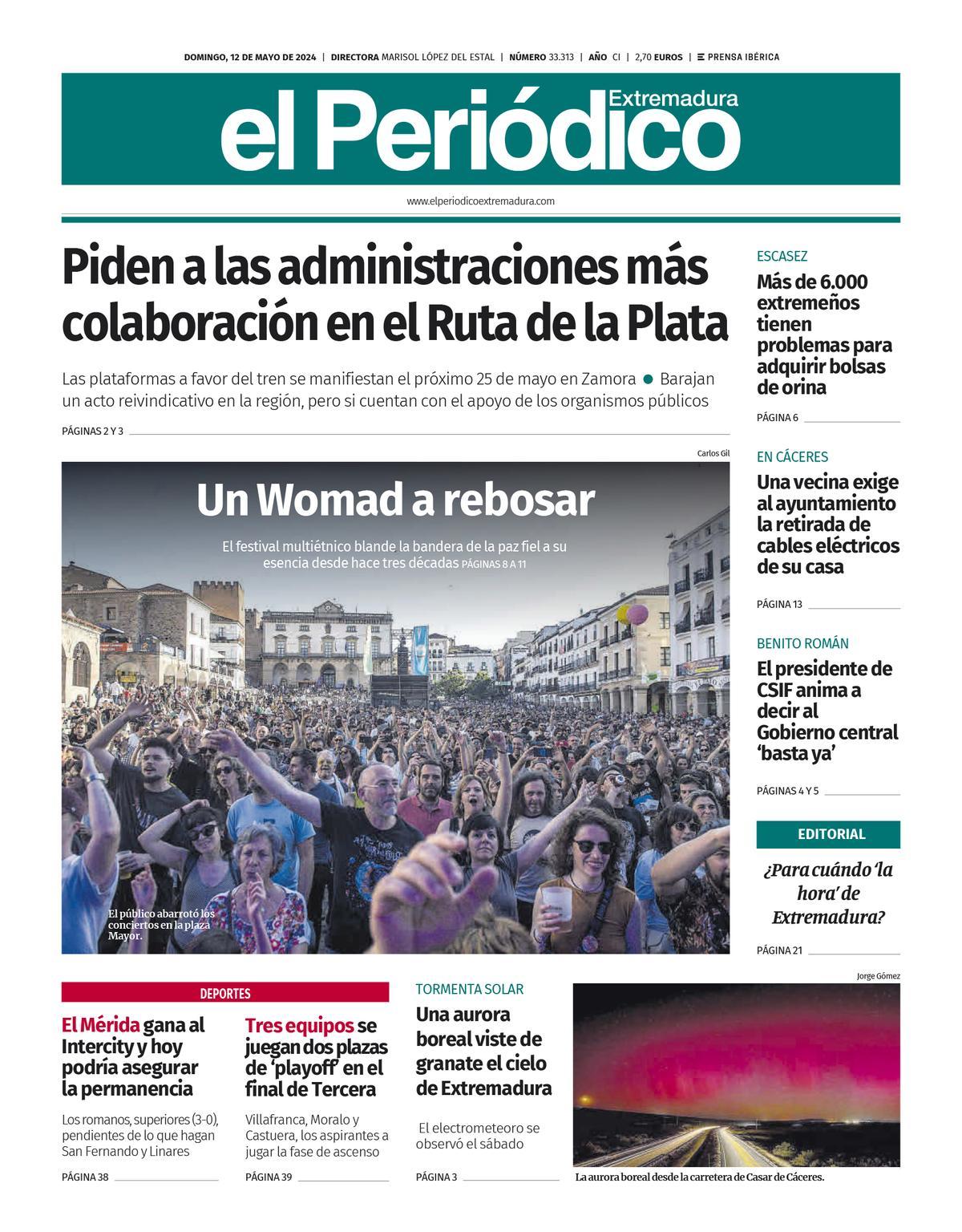Consulta la portada correspondiente al día 12 de mayo de 2024