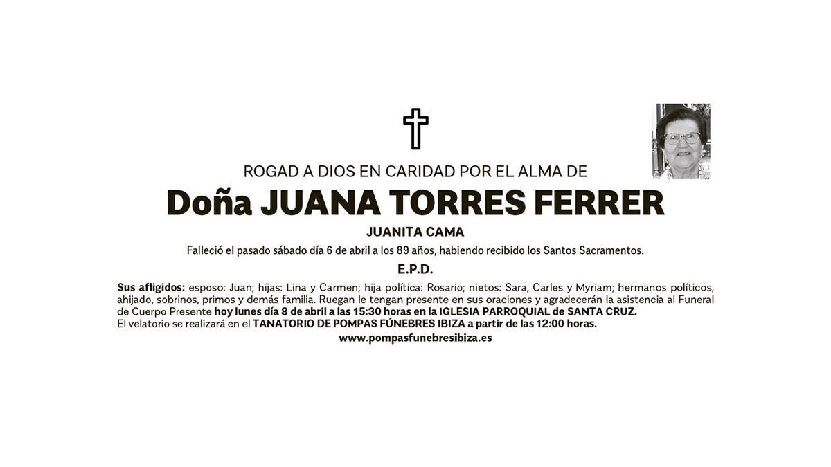 Esquela Juana Torres Ferrer