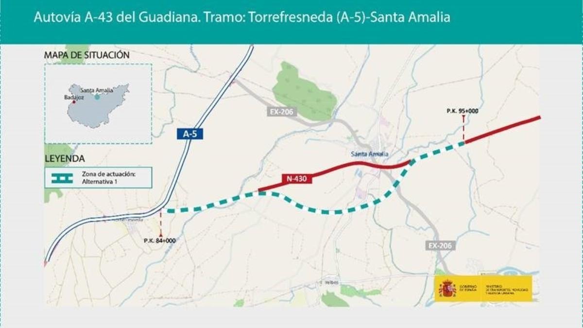 AUTOVÍA A-43 EXTREMADURA | Aprobado el proyecto de trazado en la ...