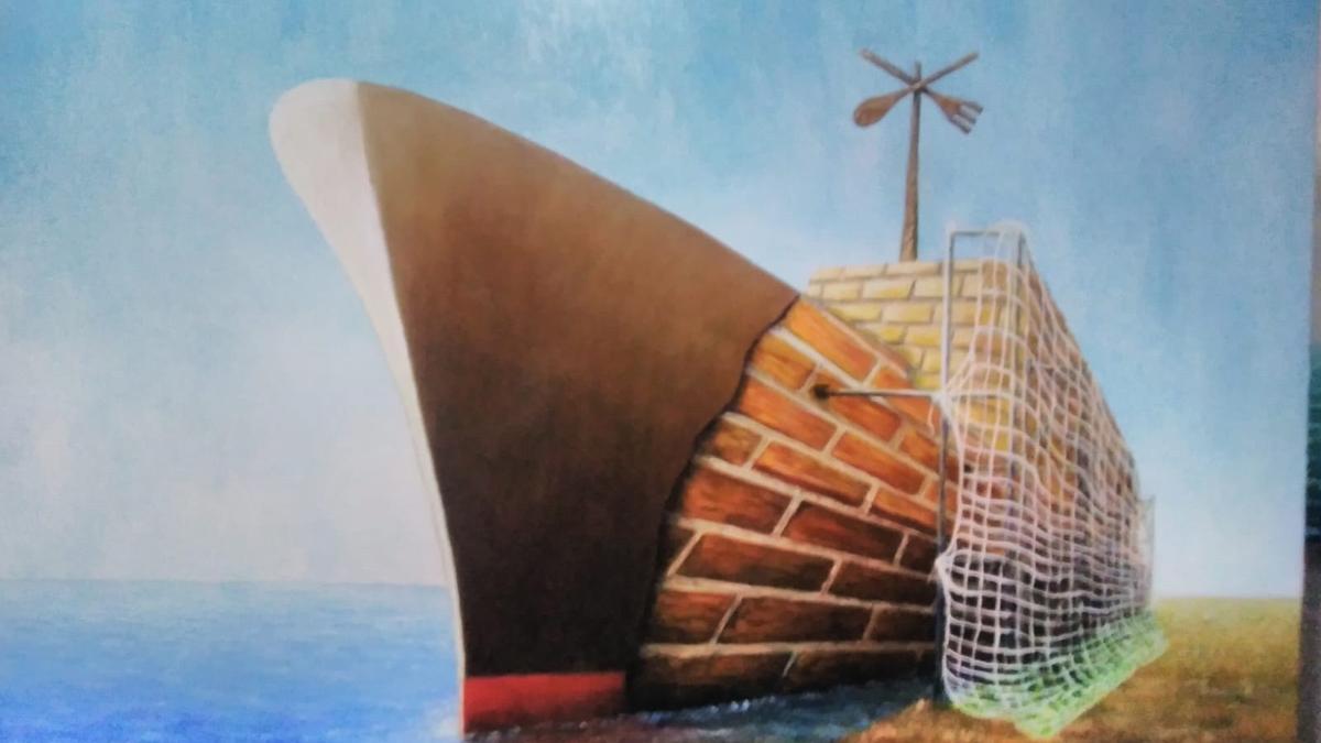 El artista Antonio Gil refleja en una exposición su día a día como albañil