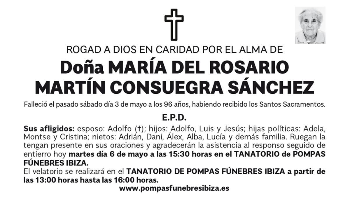 Esquela María del Rosario Martín Consuegra Sánchez