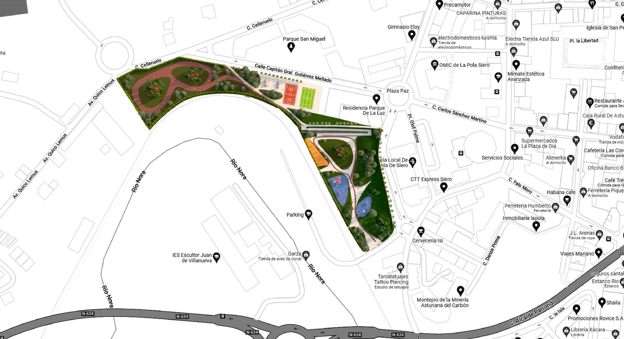 Siero Oeste, así es el proyecto para el gran nuevo parque de Pola de Siero