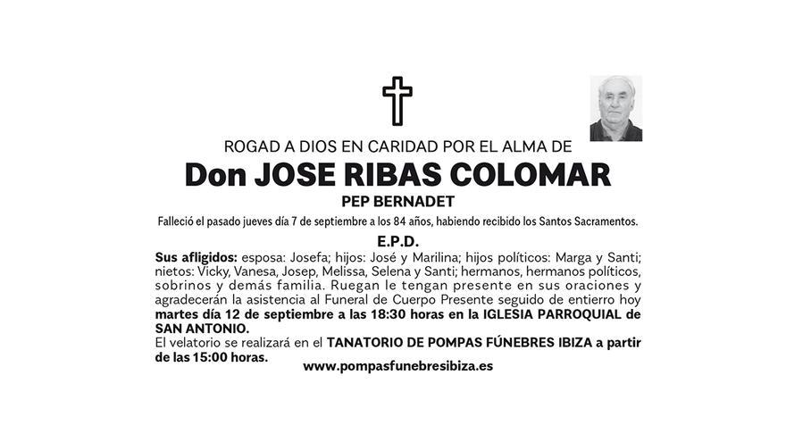 Esquela José Ribas Colomar - Diario de Ibiza