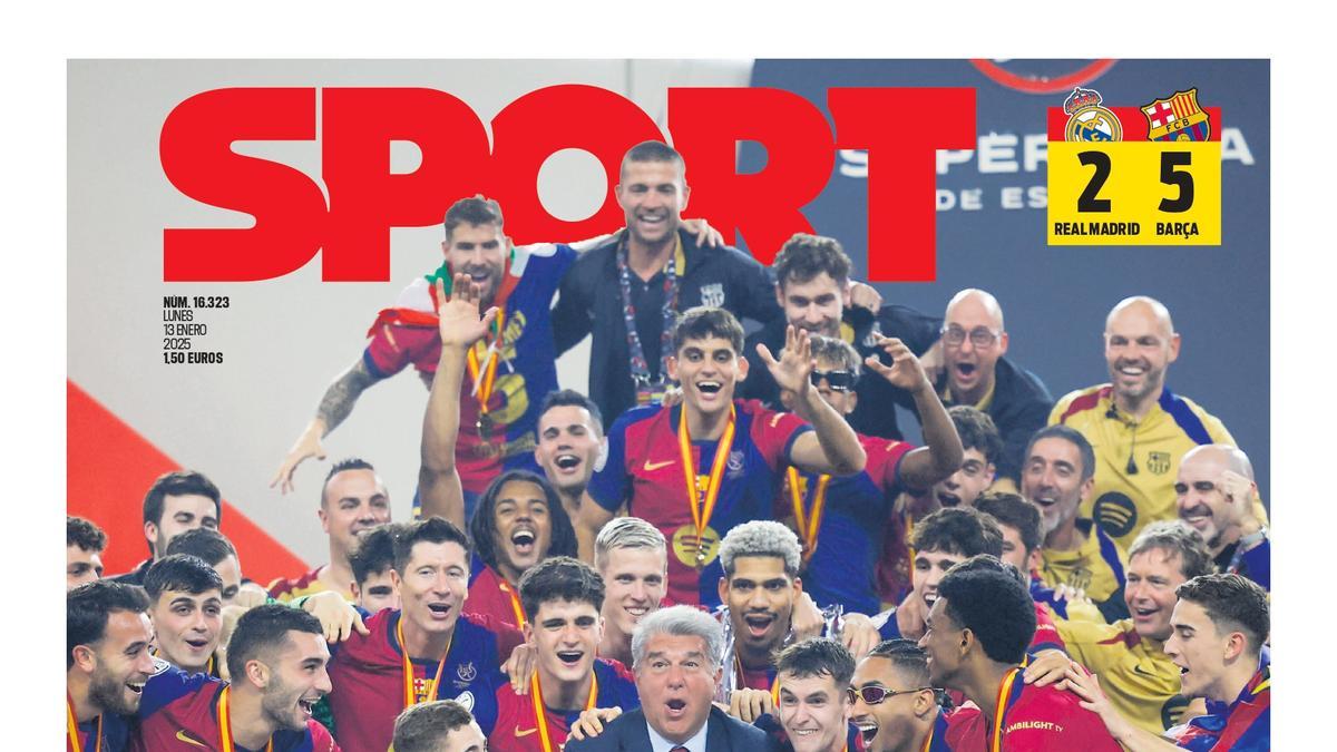 Esta es la portada SPORT de hoy, lunes 13 de enero de 2025