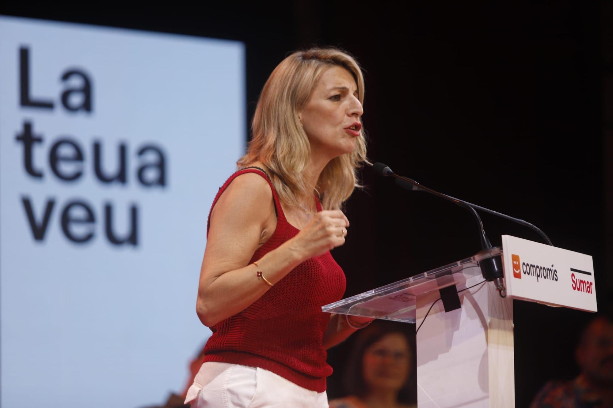 El mitin de Sumar en València, en imágenes