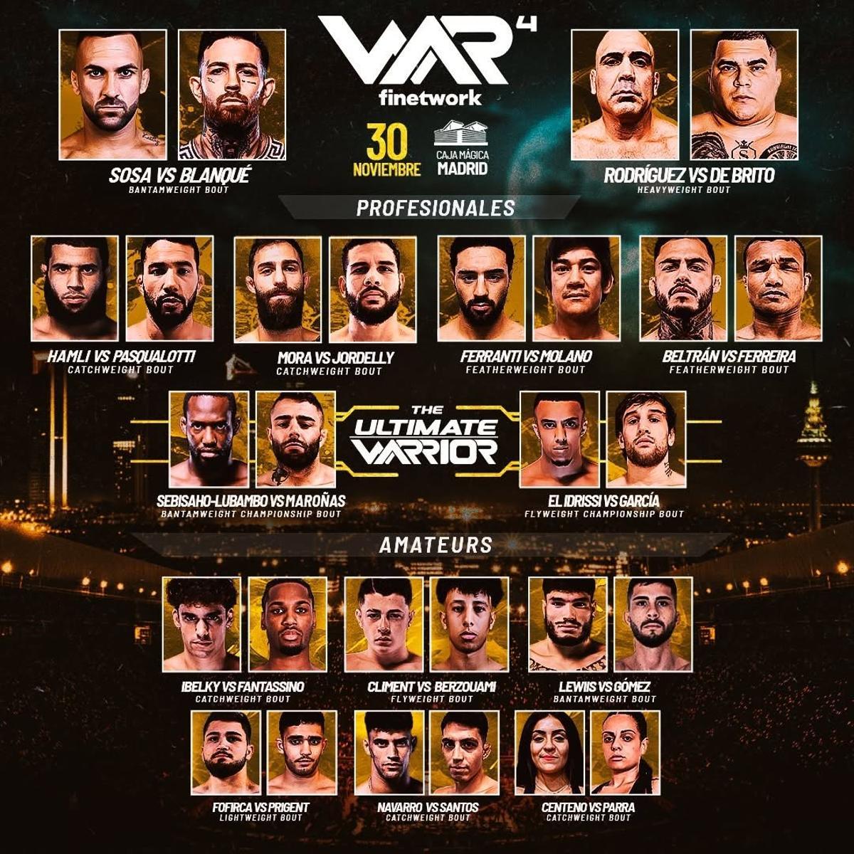 WAR IV y el mejor evento de MMA aterriza en Madrid por la puerta grande