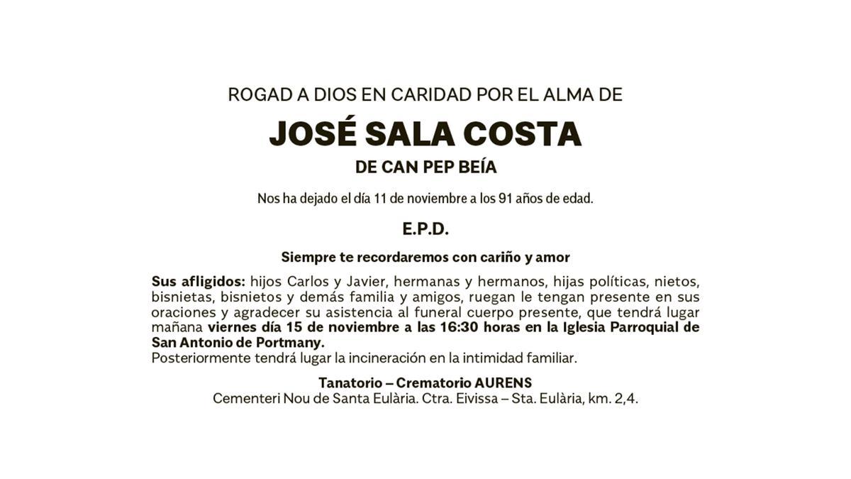 Esquela José Sala Costa