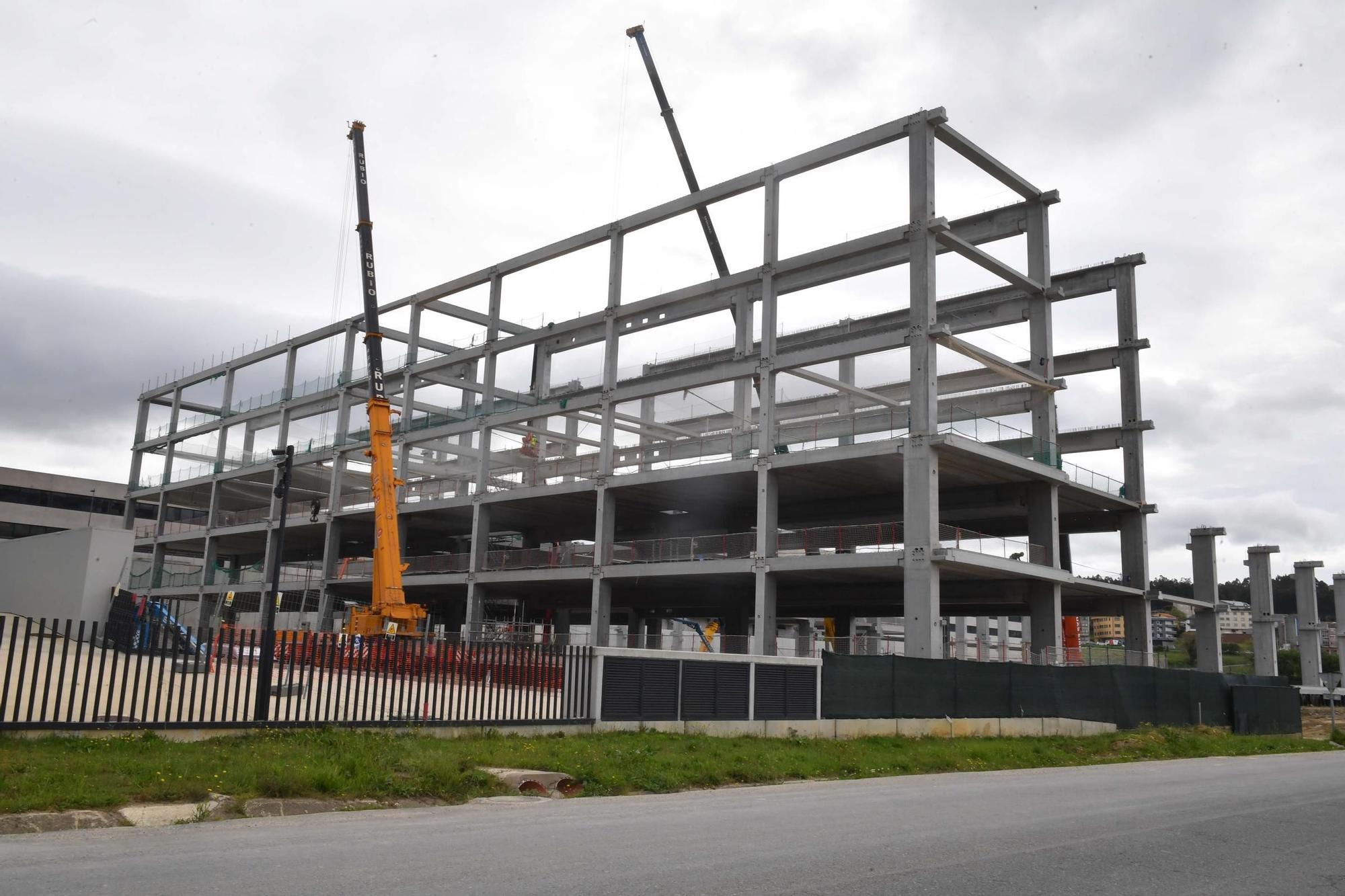 Obras del nuevo edificio de Inditex en Arteixo, en A Coruña