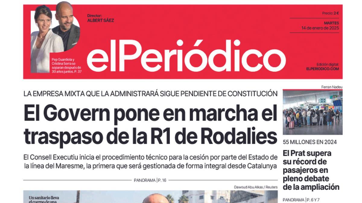 La portada de EL PERIÓDICO del 14 de enero de 2025