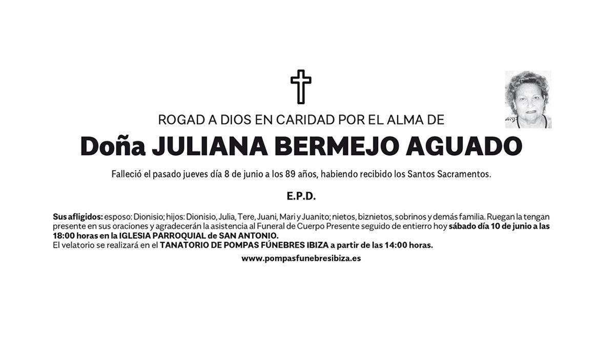 Esquela Juliana Bermejo Aguado - Diario de Ibiza