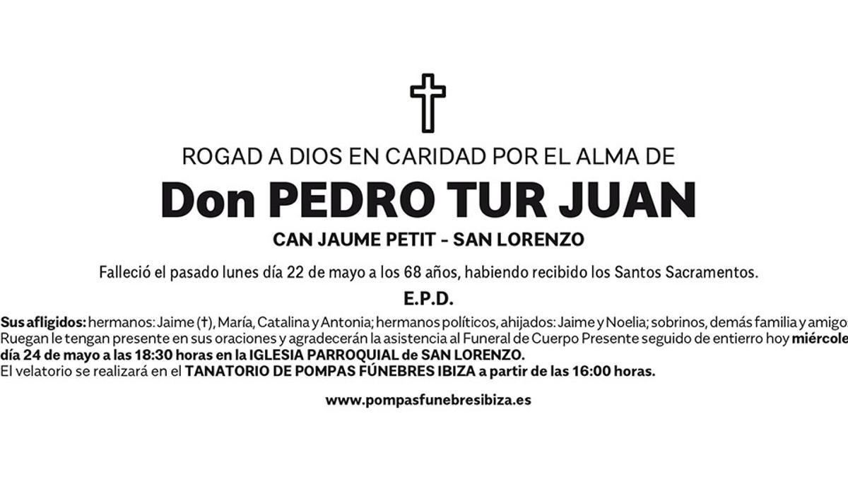 Esquela Pedro Tur Juan
