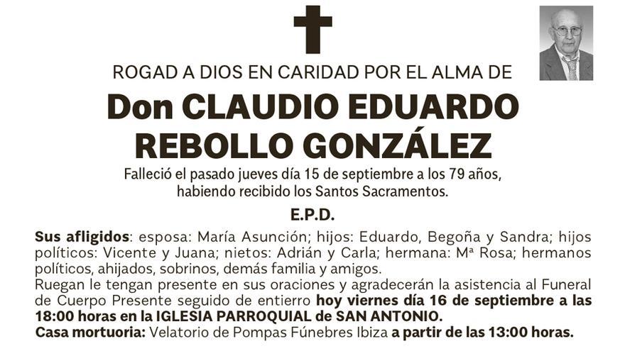 Esquela Claudio Eduardo Rebollo González - Diario de Ibiza