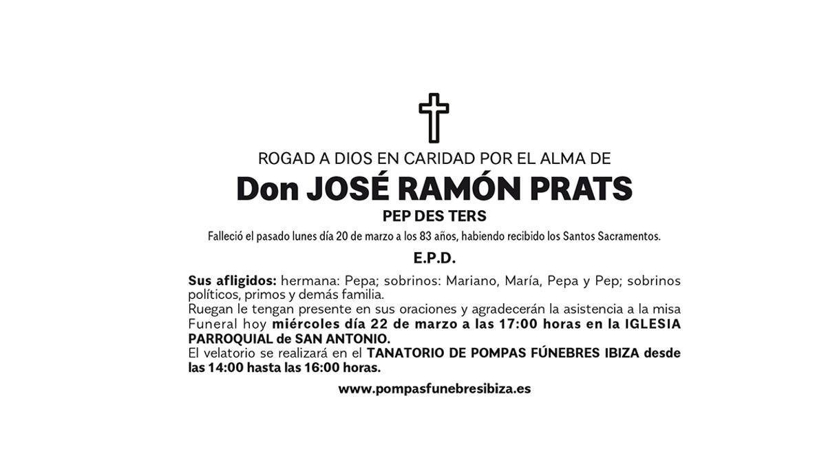 Esquela José Ramón Prats - Diario de Ibiza