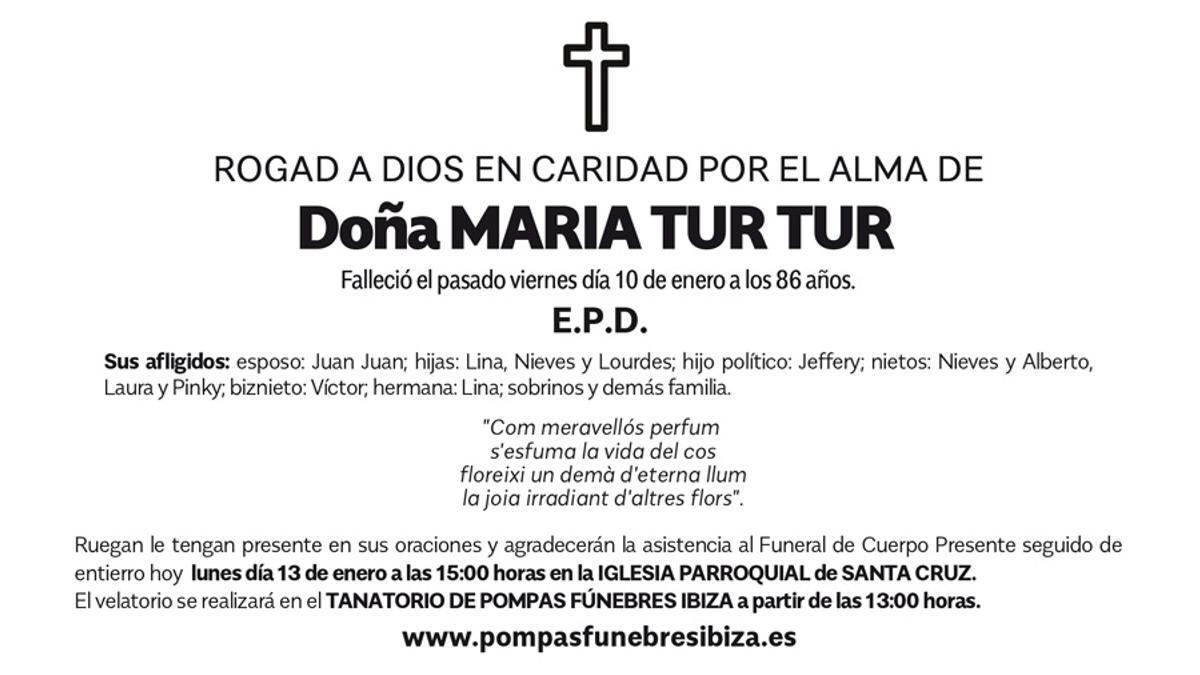 Esquela Maria Tur Tur