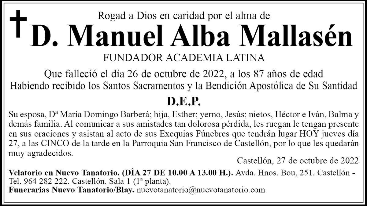 D. Manuel Alba Mallasén