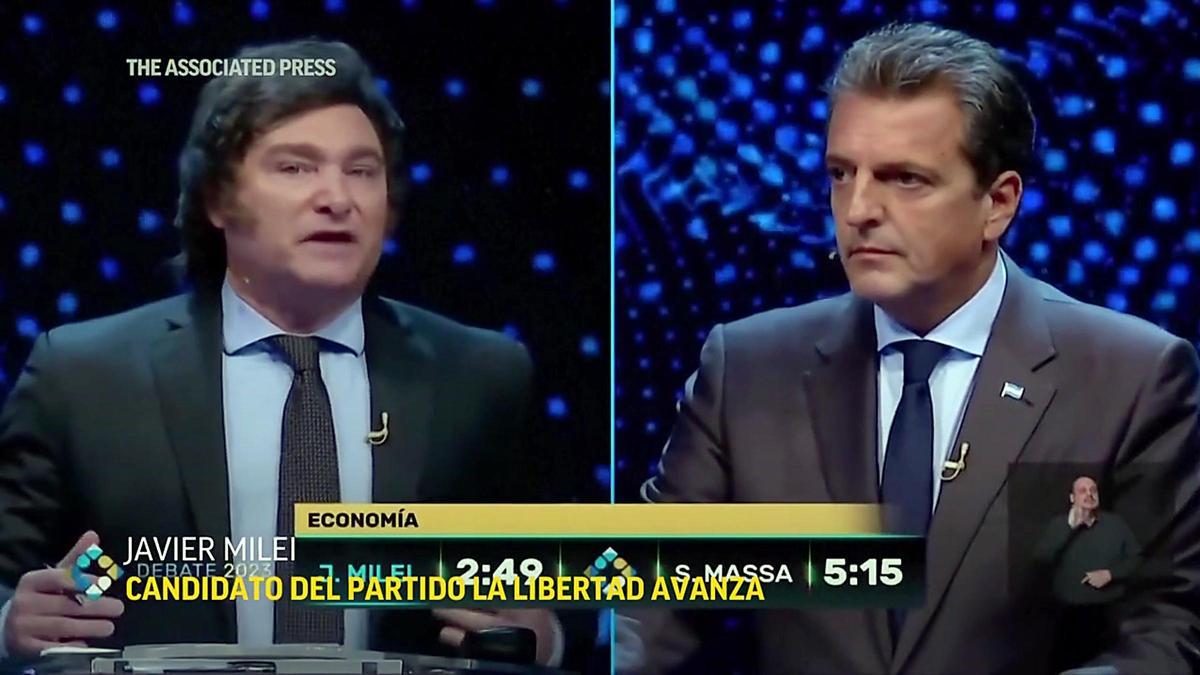 Milei y Massa protagonizan un áspero debate televisivo, previo a ...